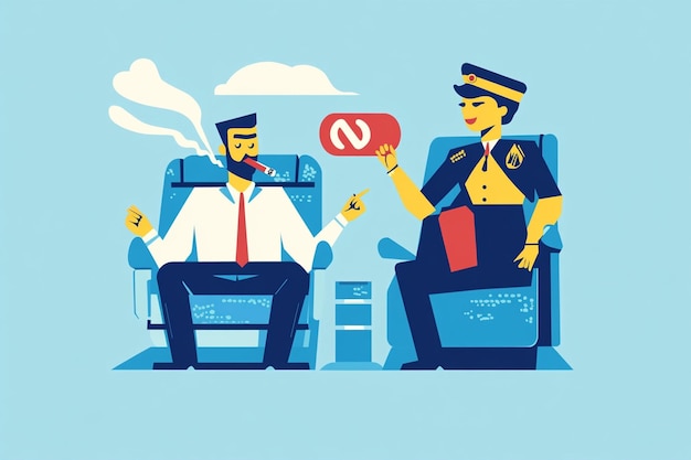 Two Men Sitting In Airplane | Premium AI-generated vector Two Men Sitting In Airplane | Premium AI-generated vector