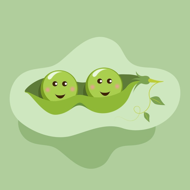 Premium Vector Two Peas In A Pod Cartoon Vector