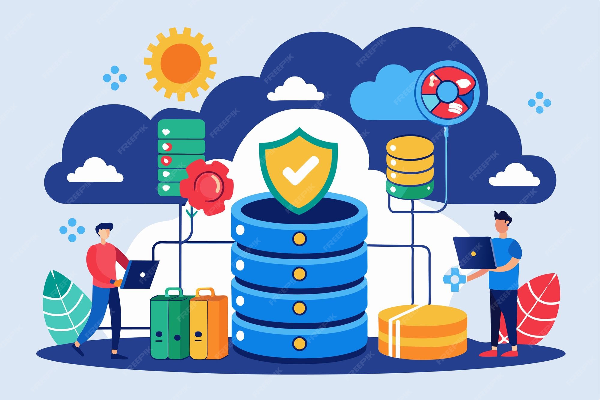 Two professionals set up a cloud database to improve data security ...