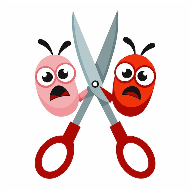 Premium Vector | Two red and black cartoon characters with a pair of ... Premium Vector | Two red and black cartoon characters with a pair of ...