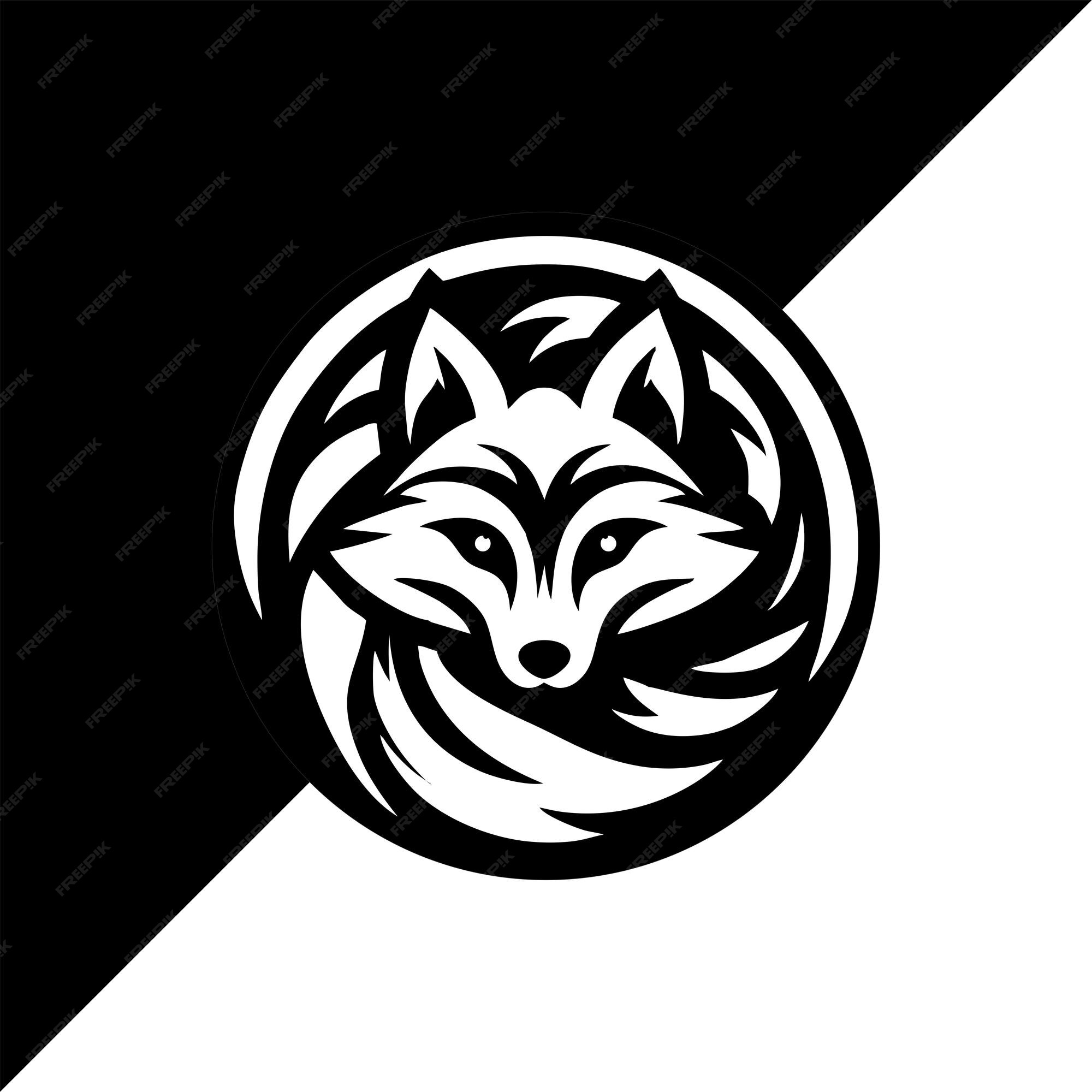 Premium Vector Two Sets Of Fox Logos On A Black And White Background