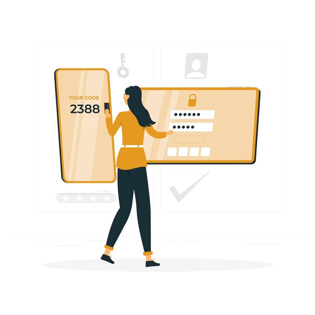 Premium Vector Two Steps Authentication Verification Code Message On