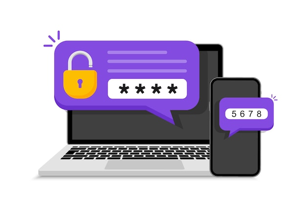 Premium Vector Two Steps Authentication Verification Code Message On Smartphone