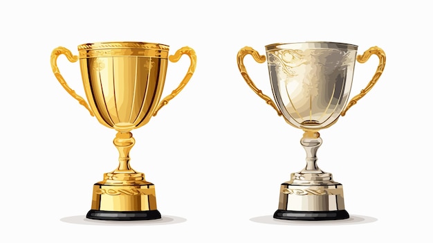 Premium Vector | Two trophies with gold and black on them Premium Vector | Two trophies with gold and black on them