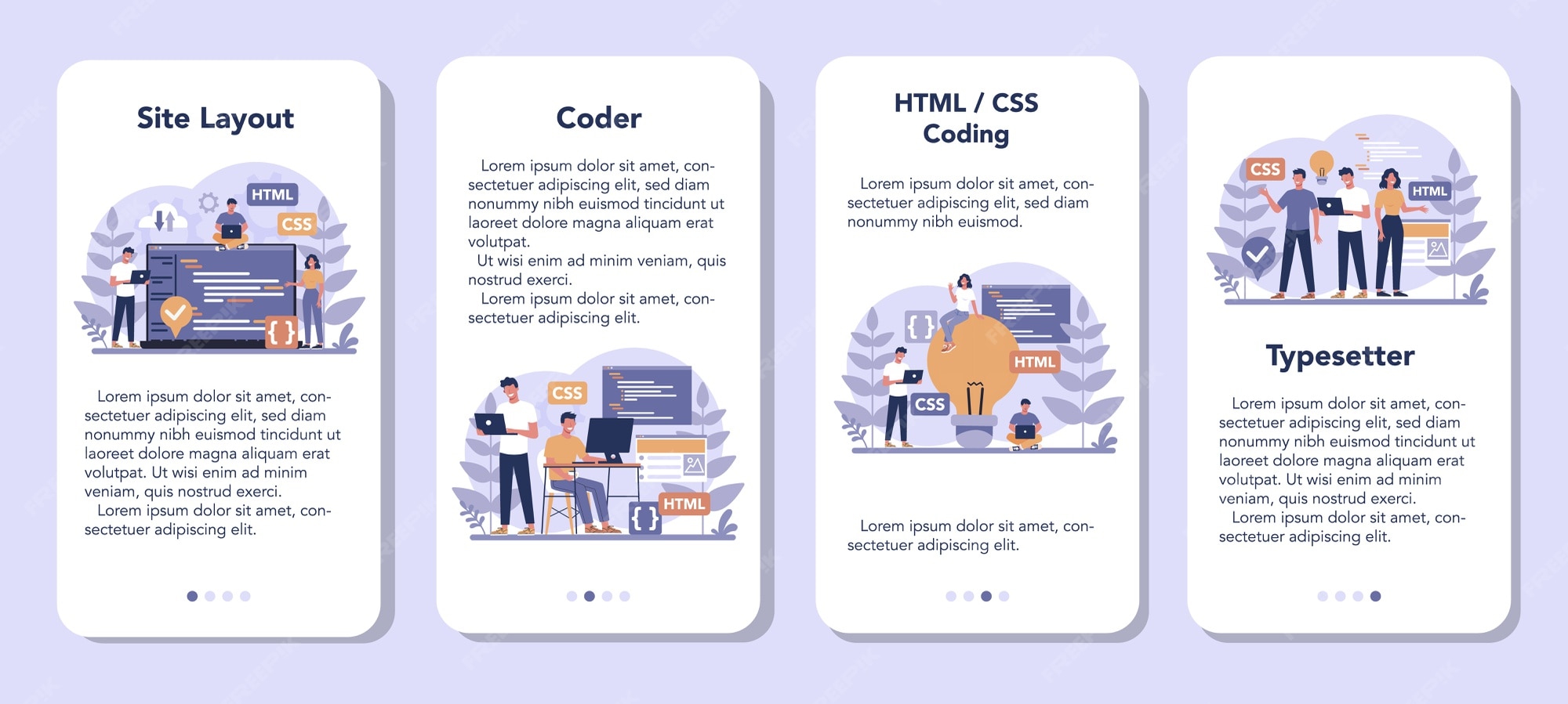 Premium Vector Typersetter Mobile Application Banner Set Website Constructing Process Of