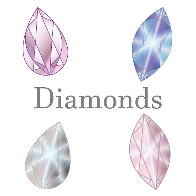 Premium Vector | Types of diamonds Premium Vector | Types of diamonds