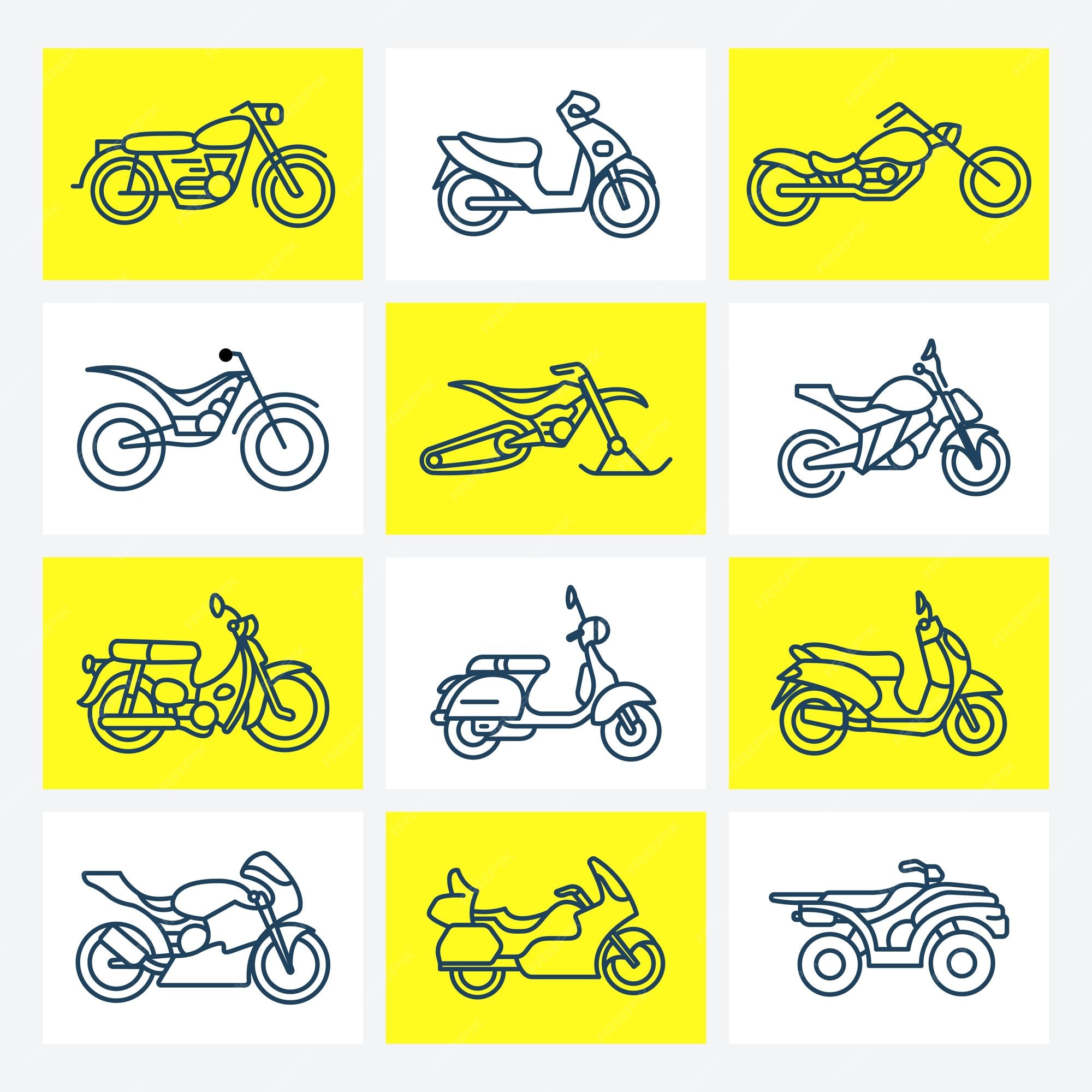 Premium Vector | Types of Motorcycles Motorbike Monoline Illustration Premium Vector | Types of Motorcycles Motorbike Monoline Illustration