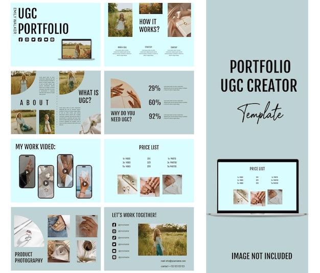 Premium Vector | UGC Creator Portfolio Template Premium Vector | UGC Creator Portfolio Template