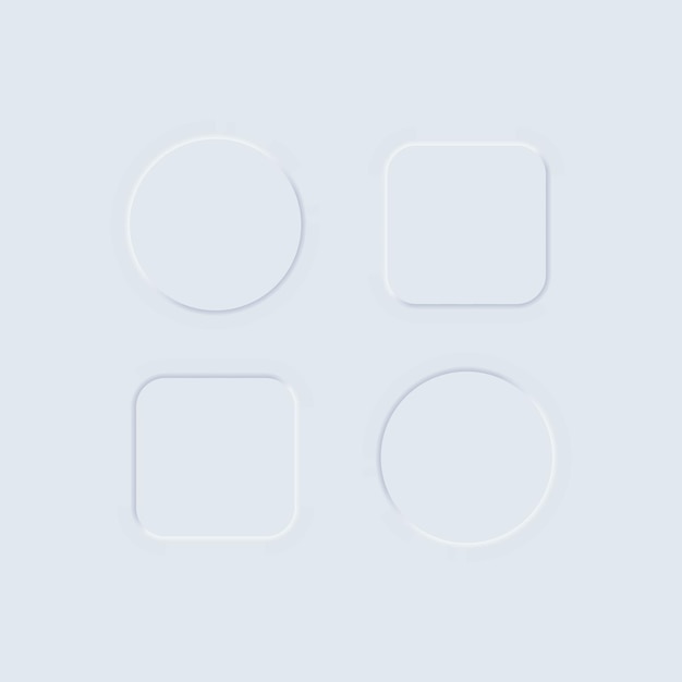 Premium Vector | UI blank white buttons in neomorphism design style for ... Premium Vector | UI blank white buttons in neomorphism design style for ...