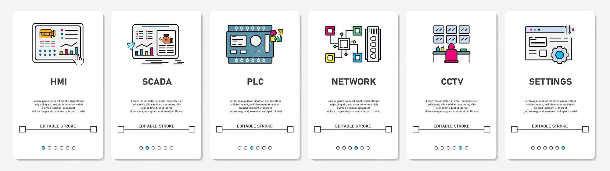 Premium Vector | Ui development digital menu hmi scada plc network ...