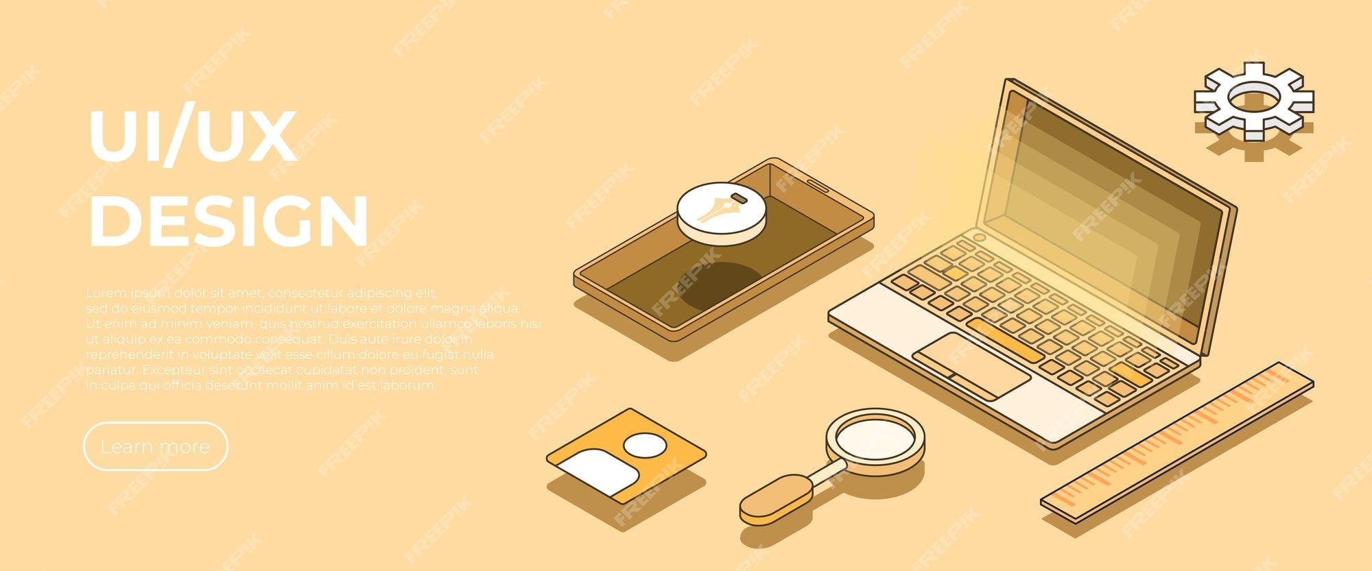 미니멀리즘 스타일의 Ui Ux 디자인 방문 페이지 적응형 인터페이스 디자인 아이소메트릭 방문 페이지 벡터 그림 개념 | 프리미엄 벡터 미니멀리즘 스타일의 Ui Ux 디자인 방문 페이지 적응형 인터페이스 디자인 아이소메트릭 방문 페이지 벡터 그림 개념 | 프리미엄 벡터