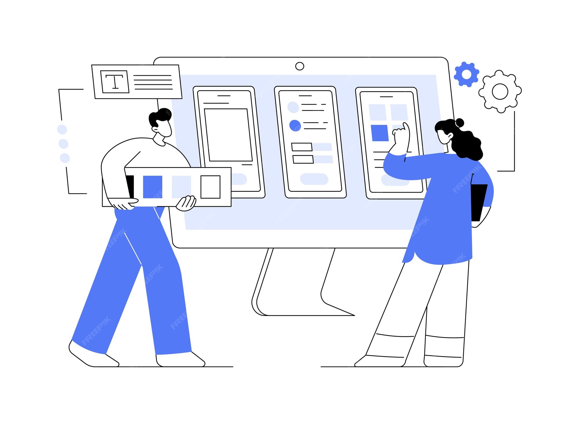 Premium Vector | Ui ux design software abstract concept vector ...