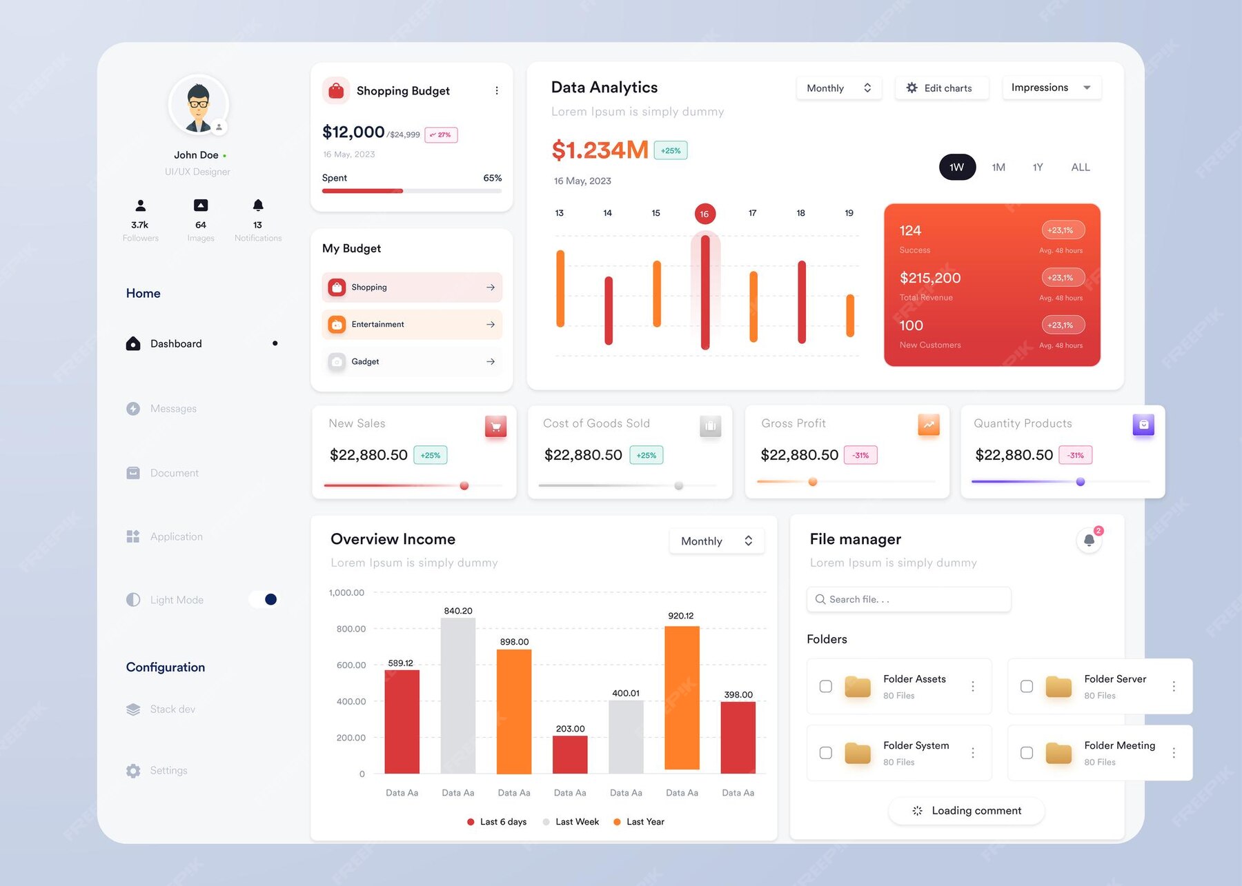 그래프 차트 및 다이어그램이 포함된 Ui Ux 인포그래픽 대시보드 Ui 디자인 웹 인터페이스 템플릿 프리미엄 벡터