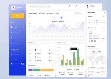 Premium Vector | Ui ux infographic dashboard ui design with graphs ...