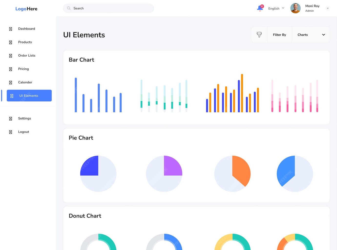 Premium Vector | UI UX Infographic dashboard UI design with graphs ...