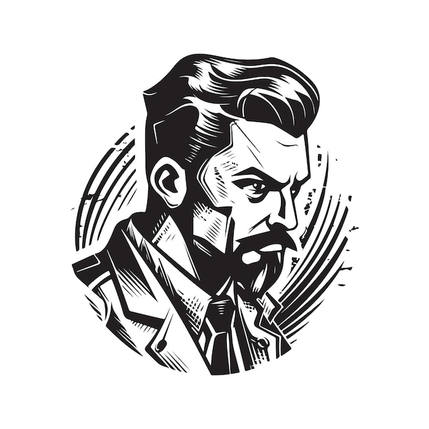 Premium Vector | Unhealthy forceful trader vintage logo line art ... Premium Vector | Unhealthy forceful trader vintage logo line art ...