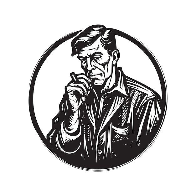 Premium Vector | Unhealthy forceful trader vintage logo line art ... Premium Vector | Unhealthy forceful trader vintage logo line art ...