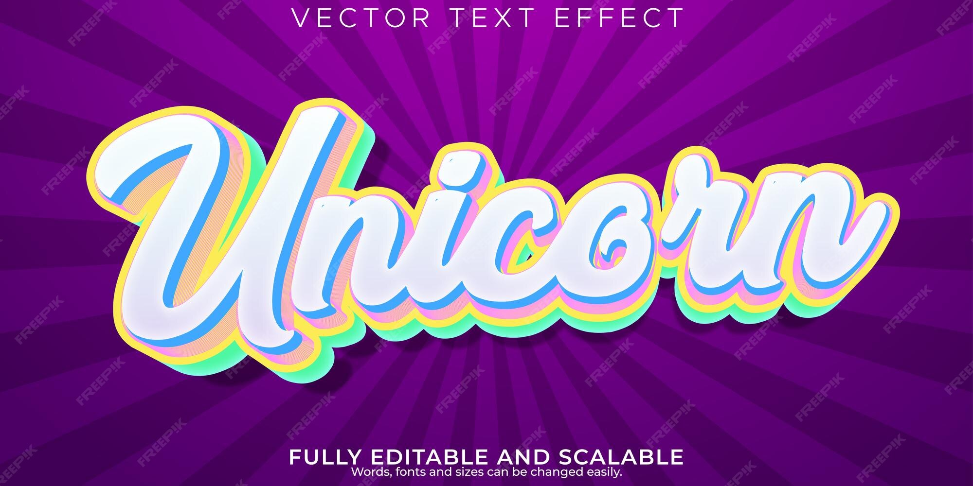 Premium Vector | Unicorn pink text effect editable light and soft text ... Premium Vector | Unicorn pink text effect editable light and soft text ...