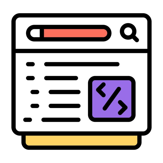Premium Vector | Unique design icon of web coding Premium Vector | Unique design icon of web coding