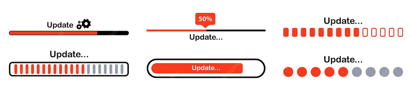 Premium Vector | Update bar Loading or updating files Installation new software operating system ...