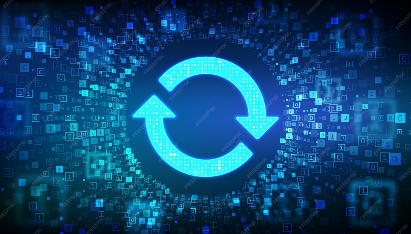 Premium Vector | Update software synchronization icon upgrade computer program version concept ...