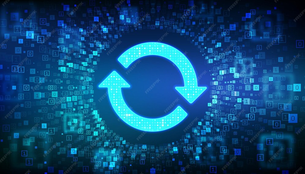 Premium Vector | Update software synchronization icon upgrade computer program version concept ...