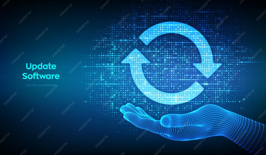 Premium Vector | Update Software Upgrade computer program version Synchronization icons made ...