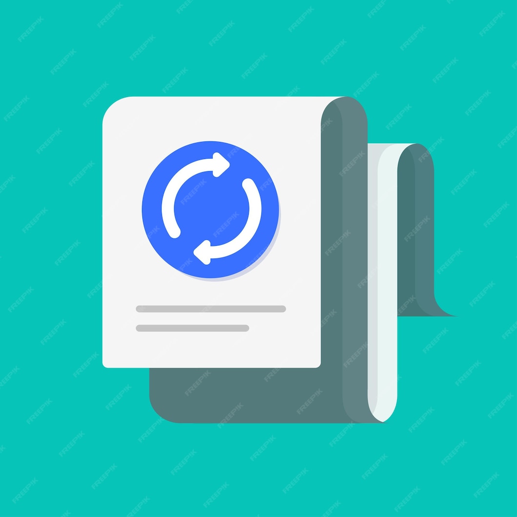 Premium Vector | Updating file icon or upgrading software document ...