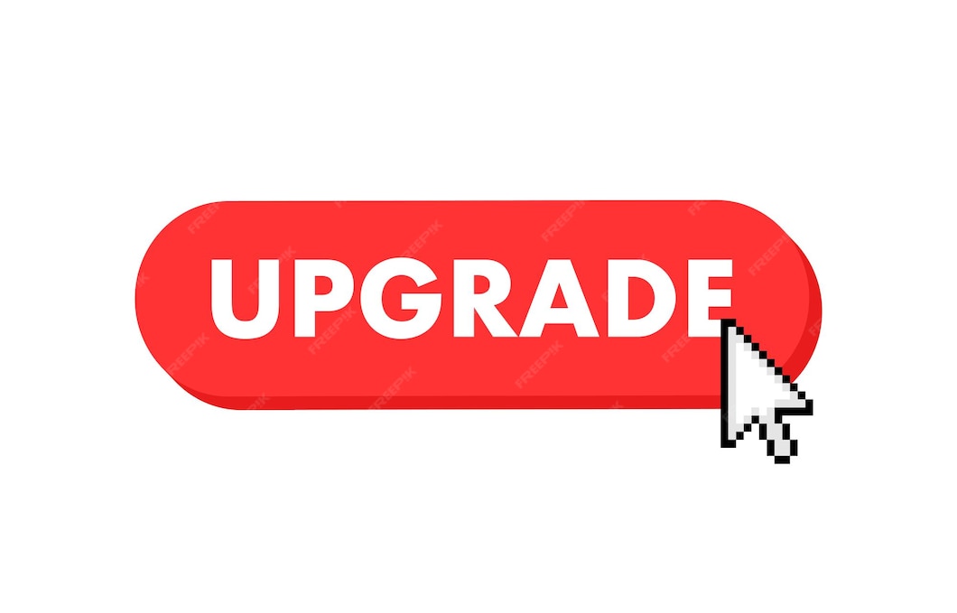 Premium Vector | Upgrade button with cursor pointer click vector web button