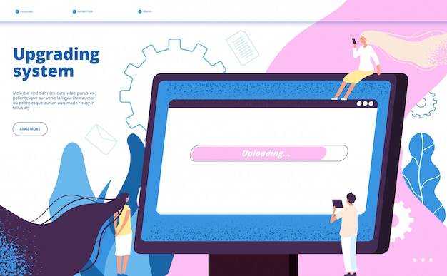 Premium Vector | Upgrading system. upgrade systems website update ... Premium Vector | Upgrading system. upgrade systems website update ...