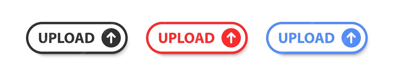 Premium Vector | Upload button icon mouse cursor push to upload file ...