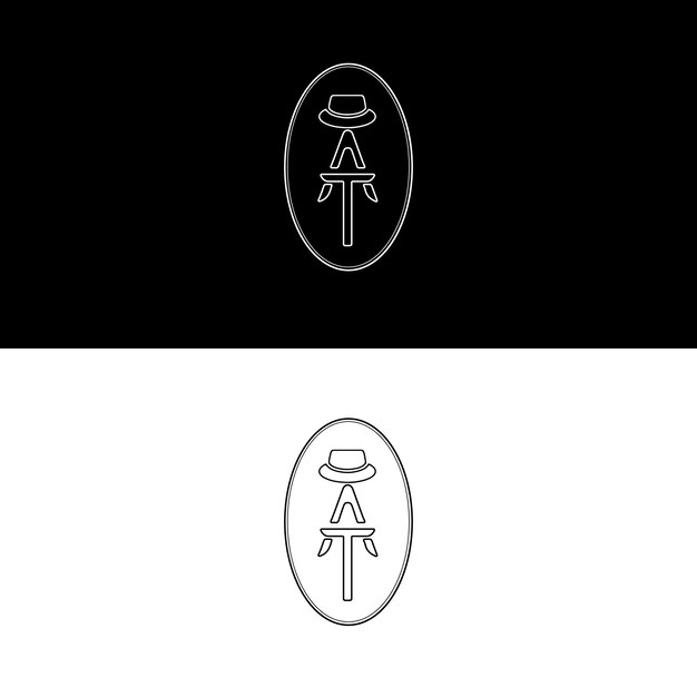 Premium Vector | At ups and downs monogram logo Premium Vector | At ups and downs monogram logo