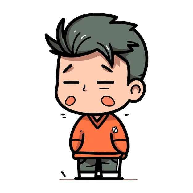 Premium Vector | Upset boy cartoon character vector illustration cute ... Premium Vector | Upset boy cartoon character vector illustration cute ...