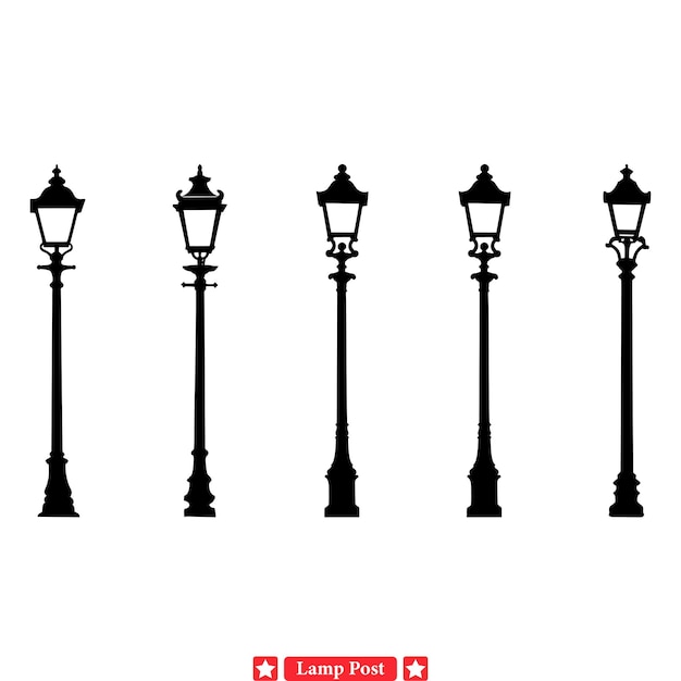 Premium Vector Urban Architecture Lighting Collection City Lamp Post Vectors