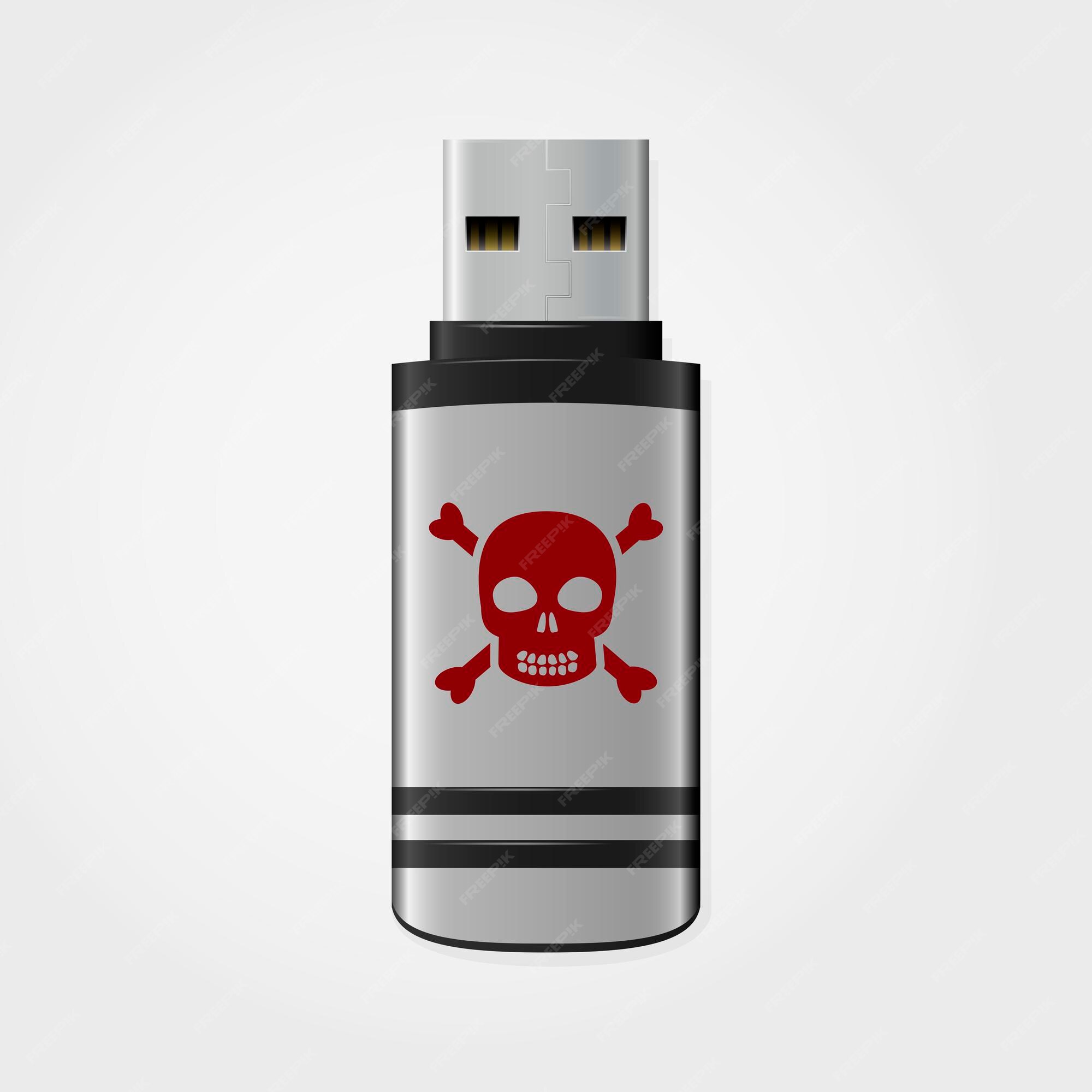 Premium Vector | Usb flash drive infected malware Premium Vector | Usb flash drive infected malware
