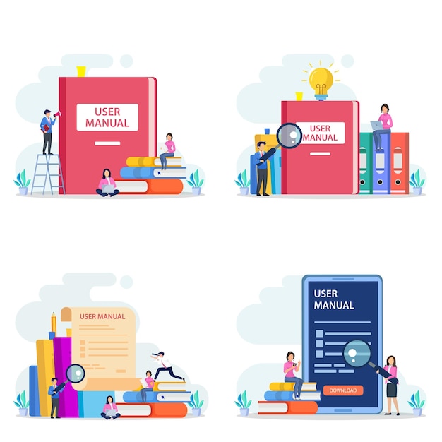 Premium Vector | User guide manual instruction and guidebook vector concept Premium Vector | User guide manual instruction and guidebook vector concept