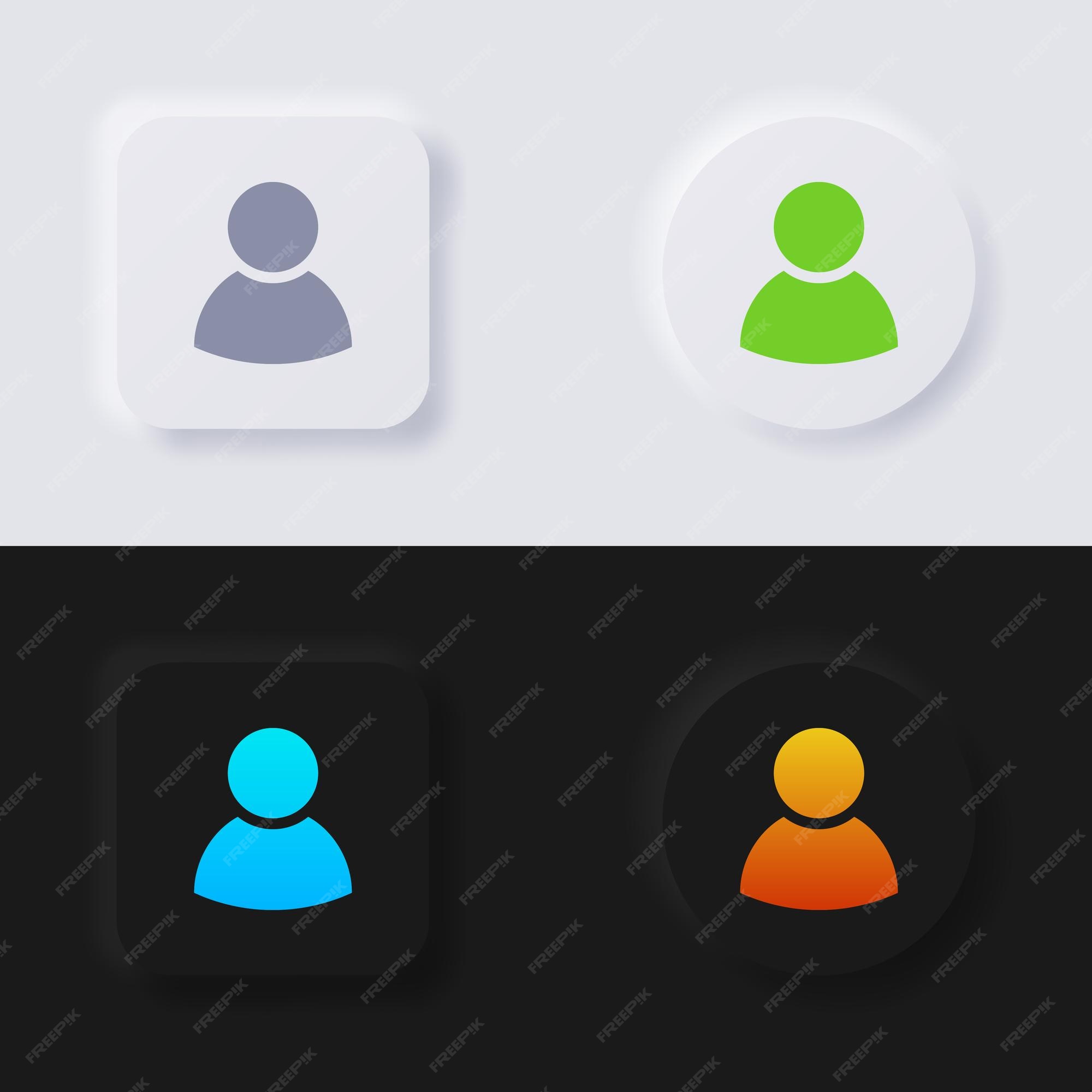 Premium Vector | User icon set multicolor neumorphism button soft ui ...