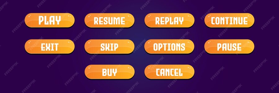 Premium Vector | User Interface buttons set for games or apps Game UI buttons Mobile application ...