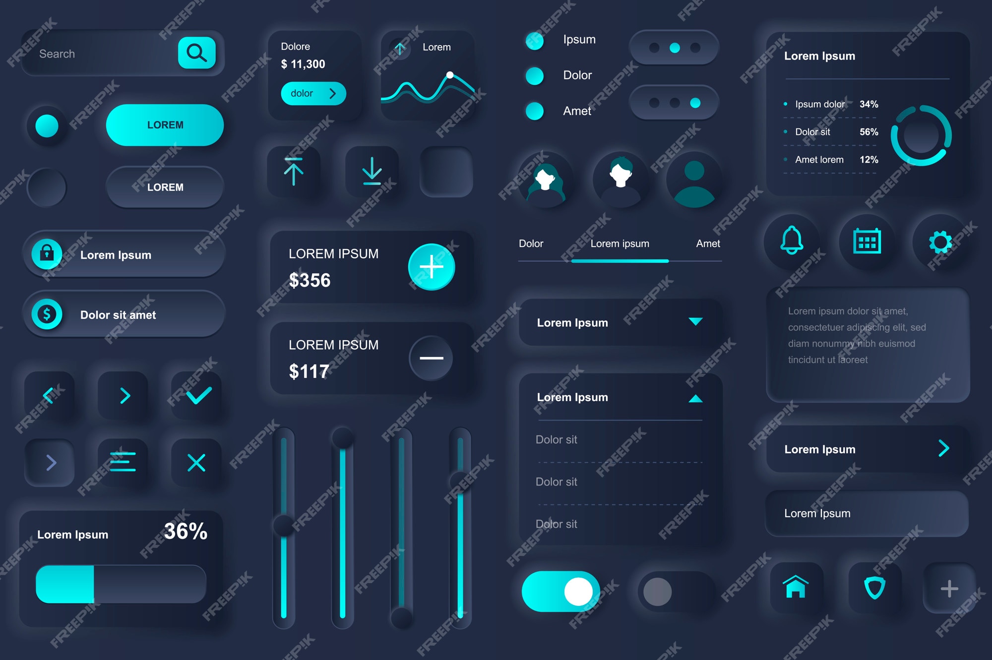 Premium Vector | User interface elements for banking mobile app ... Premium Vector | User interface elements for banking mobile app ...