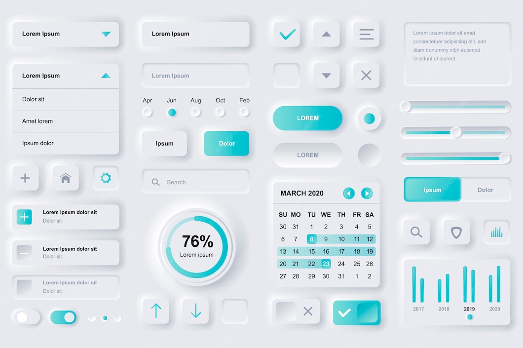 Premium Vector | User interface elements for finance mobile app ...