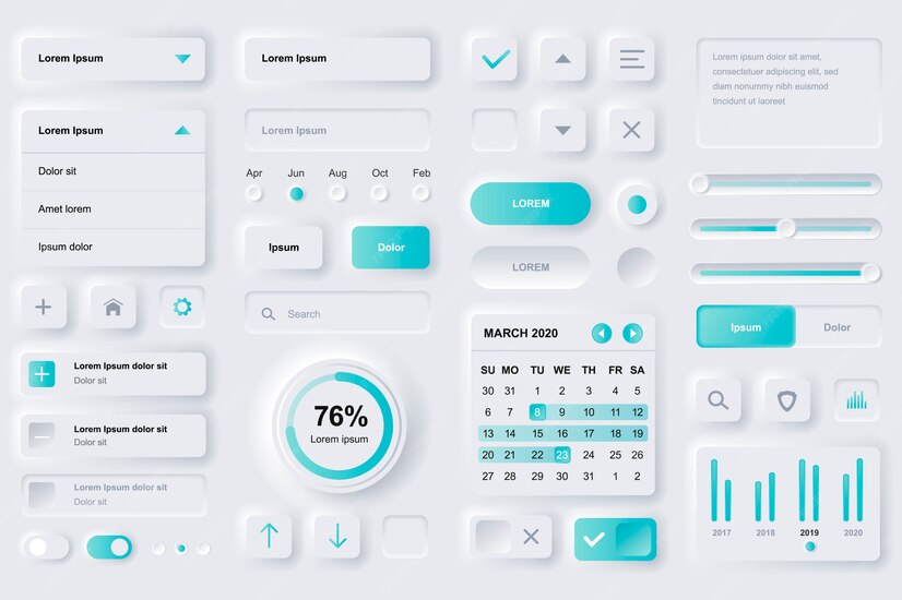 Premium Vector | User interface elements for finance mobile app ...