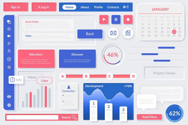 Free Vector | Flat user interface design template internet and ...