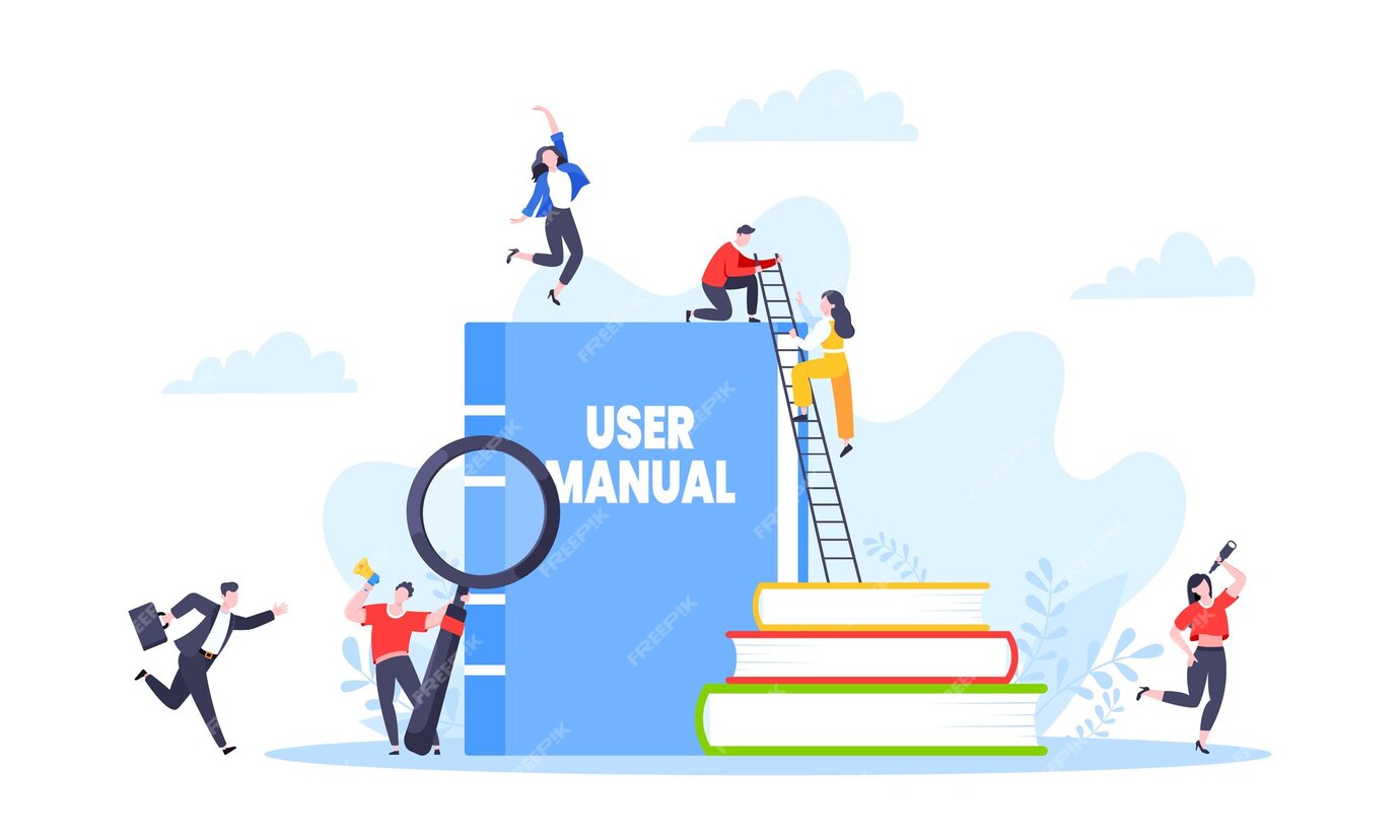 Premium Vector | User manual guide book flat style design vector ... Premium Vector | User manual guide book flat style design vector ...