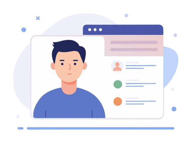 Premium Vector | User Profile interface elements illustration for UI Premium Vector | User Profile interface elements illustration for UI