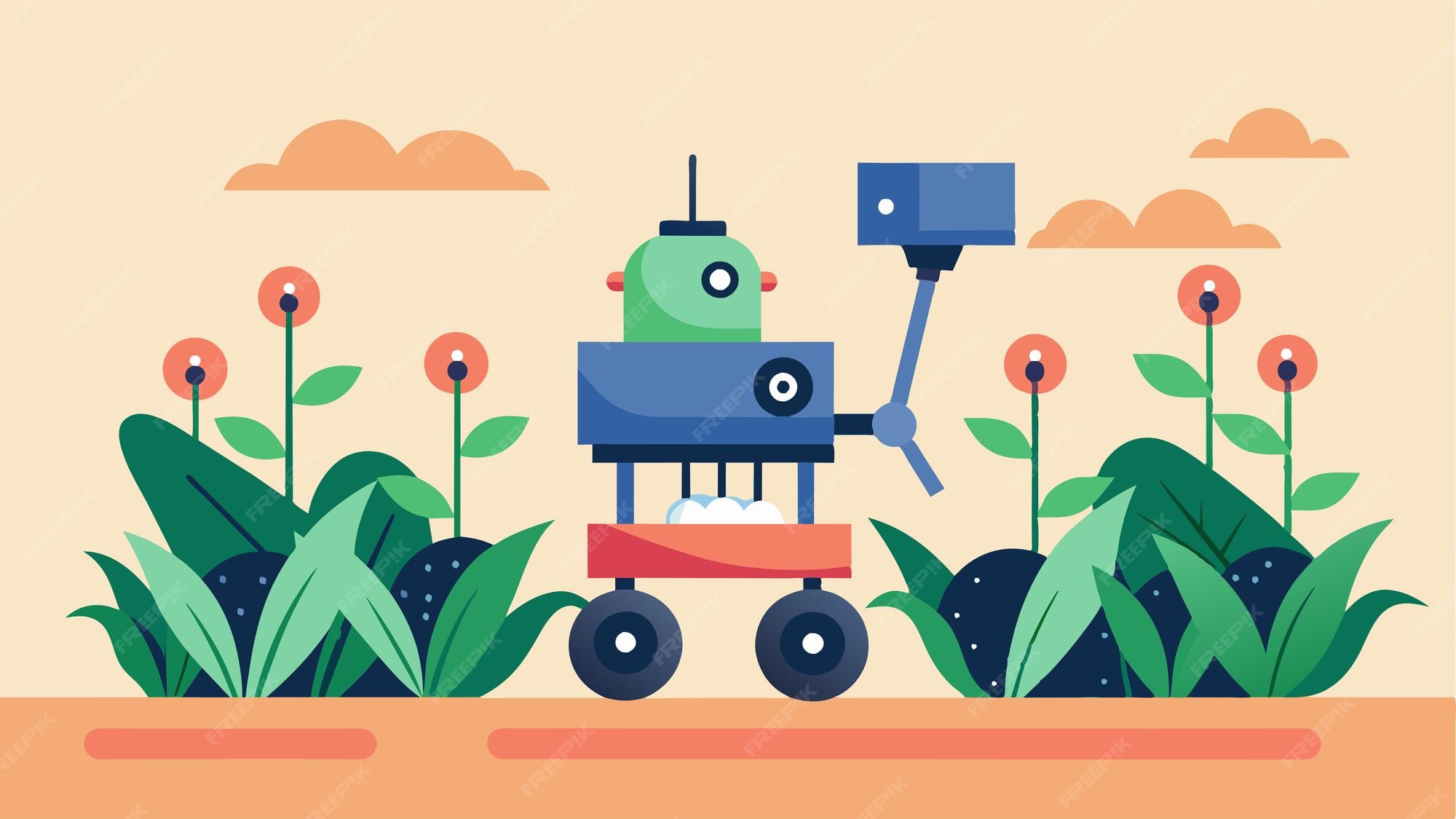 Premium Vector Using Advanced Ai Algorithms An Autonomous Weeding Robot Can Differentiate