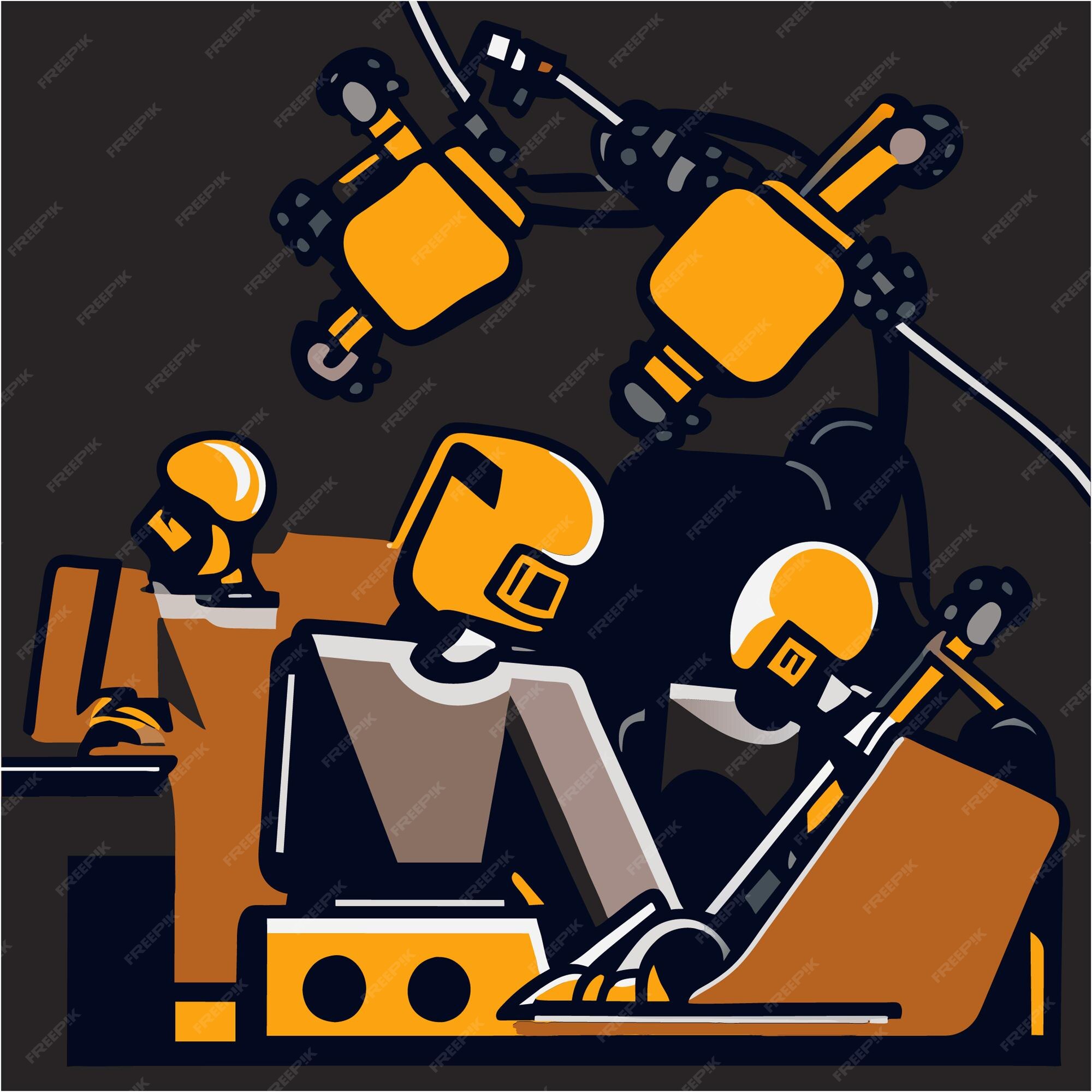 Premium Vector | Utopian evolution effortless collaboration enabled by tech Premium Vector | Utopian evolution effortless collaboration enabled by tech