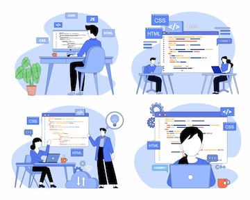 Premium Vector | Various activities of graphic and web design and ...