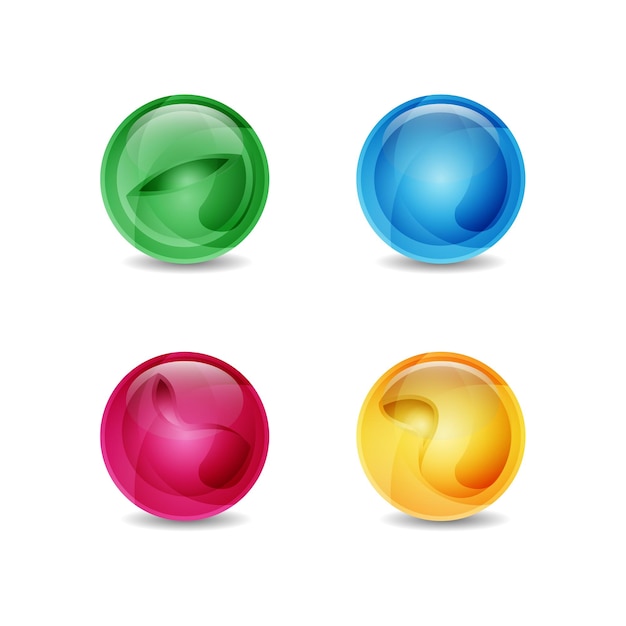 Premium Vector Various Color Illustration Of 3d Glass Ball With Shinny Abstract Themes Vector
