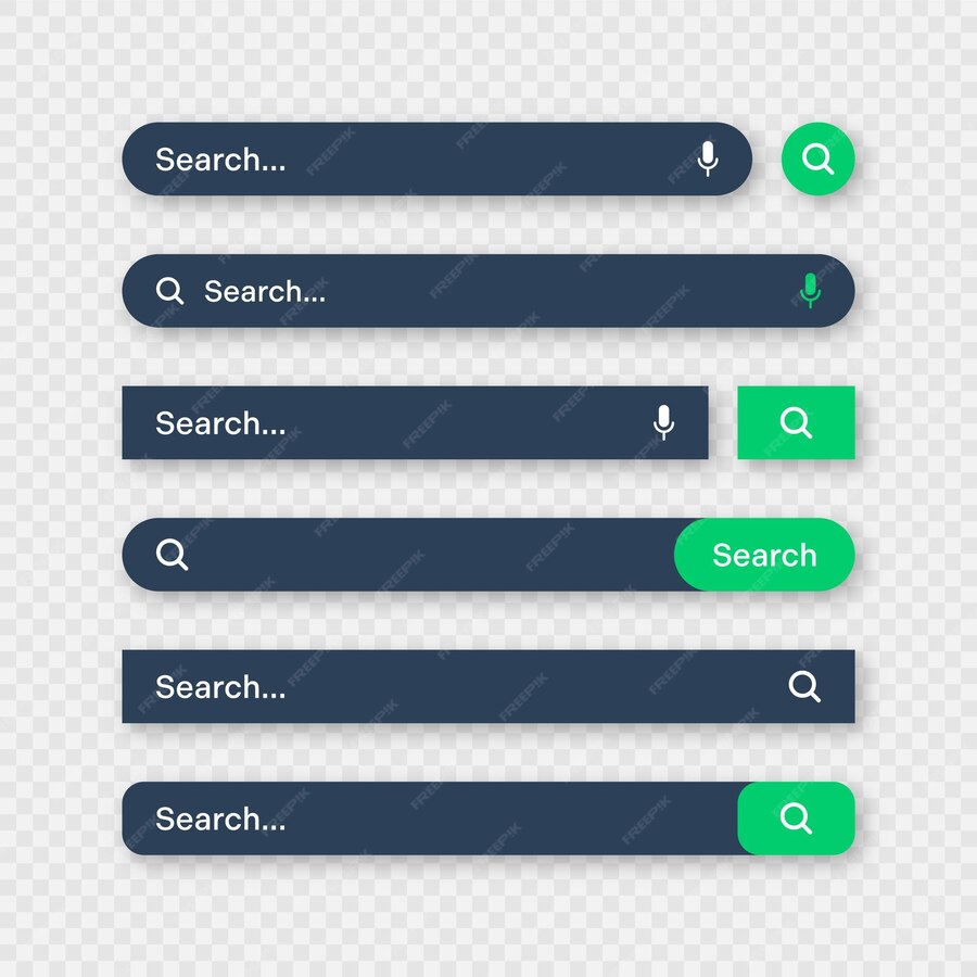 Premium Vector | Various search bar templates dark mode internet ...