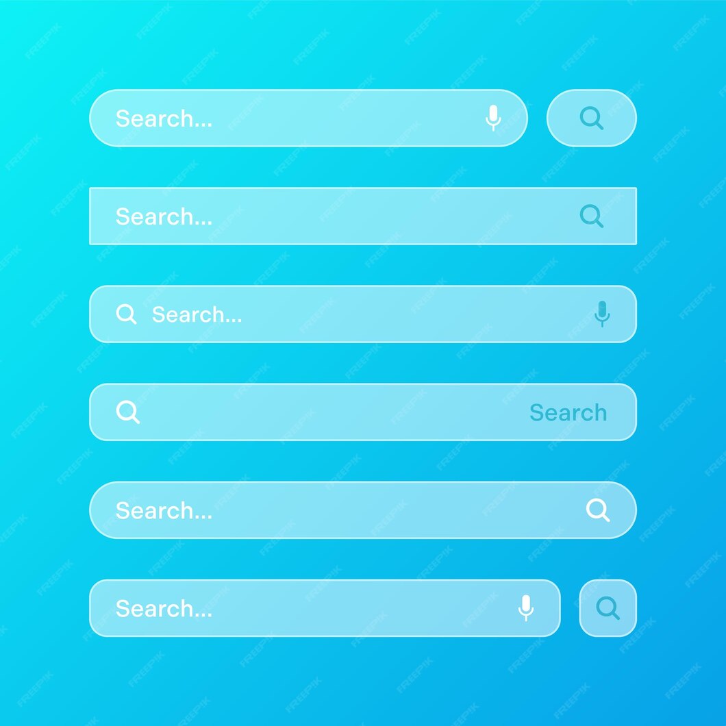 Premium Vector | Various transparent search bar templates internet ...